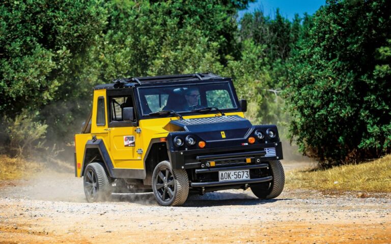 We drive the Greek "jeep" Keraboss Super K, with the "Kathimerini" of ...